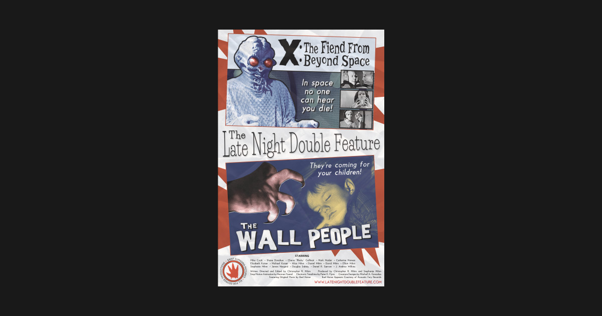 "The Late Night Double Feature" poster - Mihmiverse - T-Shirt | TeePublic