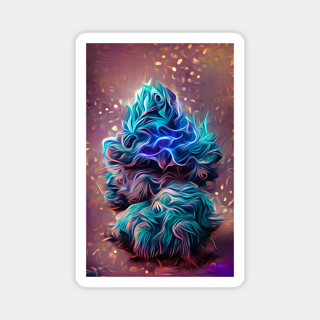 Blue Cold Hairy Bioluminescent Nug 420 Weed - Nugs - Magnet | TeePublic