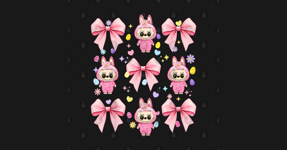 Labubu Easter Coquette Bow Cute Doll For Kids Girls - Labubu Easter - T ...