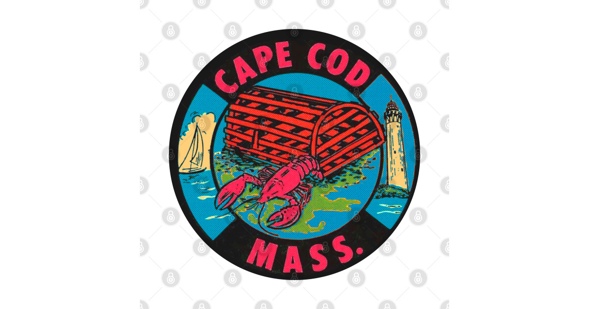 Cape Cod Massachusetts Lobster Lighthouse Sailing - Cape - T-Shirt ...