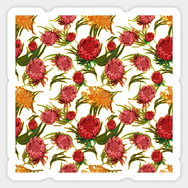 Beautiful Australian Native Floral Pattern - Flower - Sticker | TeePublic