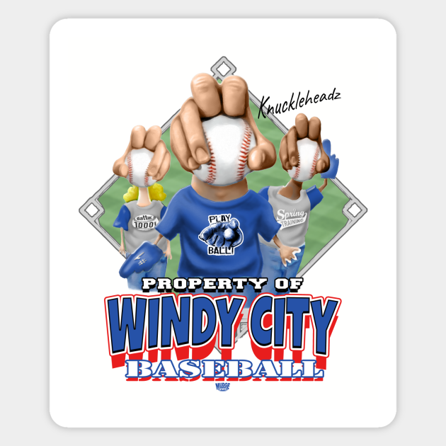 Knucklehead for Windy City Baseball - Baseball - Magnet | TeePublic