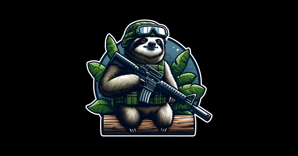 Tactical Sloth - Sloth - Sticker | TeePublic