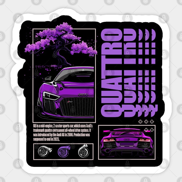 Audi R8 Car - Quattro Jdm - Sticker | TeePublic