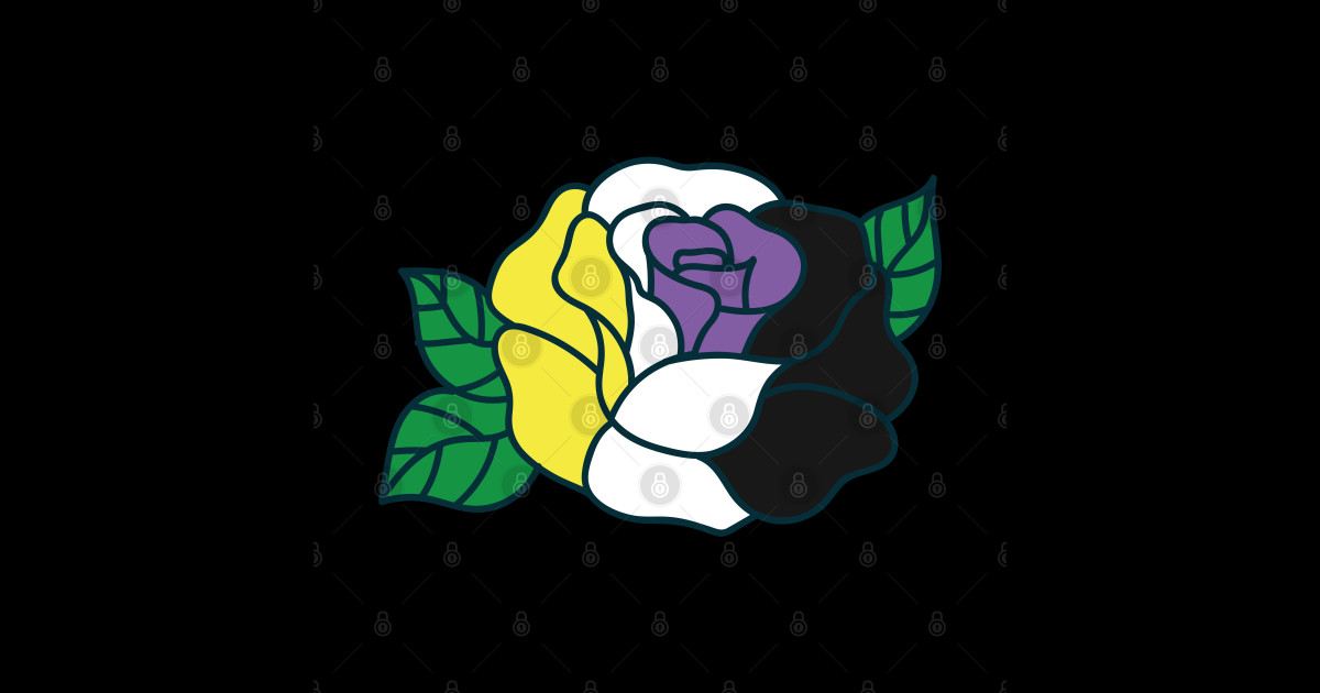 Nonbinary flower - Nonbinary - Sticker | TeePublic