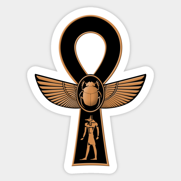 Winged Ankh - Ankh - Sticker | TeePublic