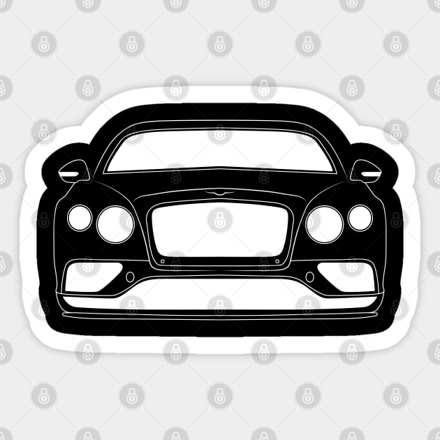 Bentley Continental GT White Outline - Car - Sticker | TeePublic