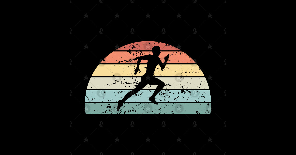 Retro Running Sunset Vintage Runner Sunrise - Sunset - Posters and Art ...