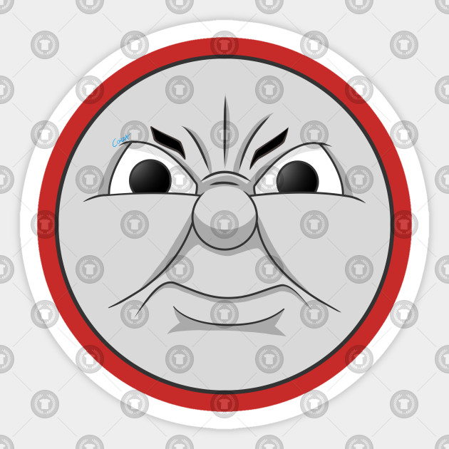 James angry face - Thomas Tank Engine - Sticker | TeePublic
