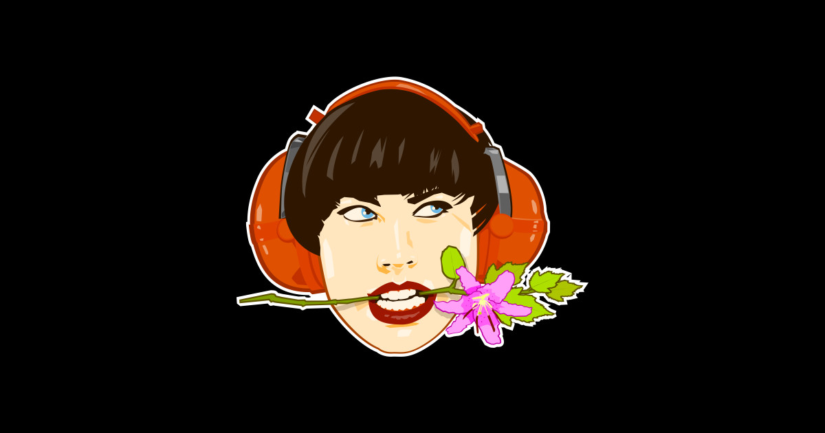 Girl Biting Flower - Girl Gift - Sticker | TeePublic