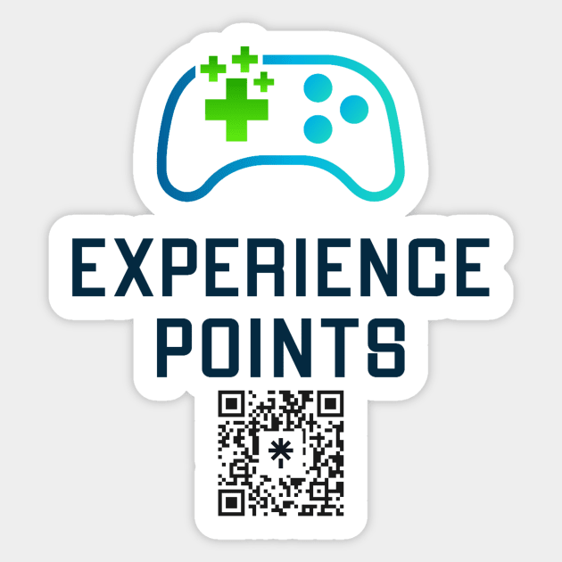 Experience Points logo w/ our qr code - Experience Points - Sticker ...