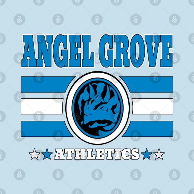 Angel Grove Athletics - Blue - Power Rangers - T-Shirt | TeePublic