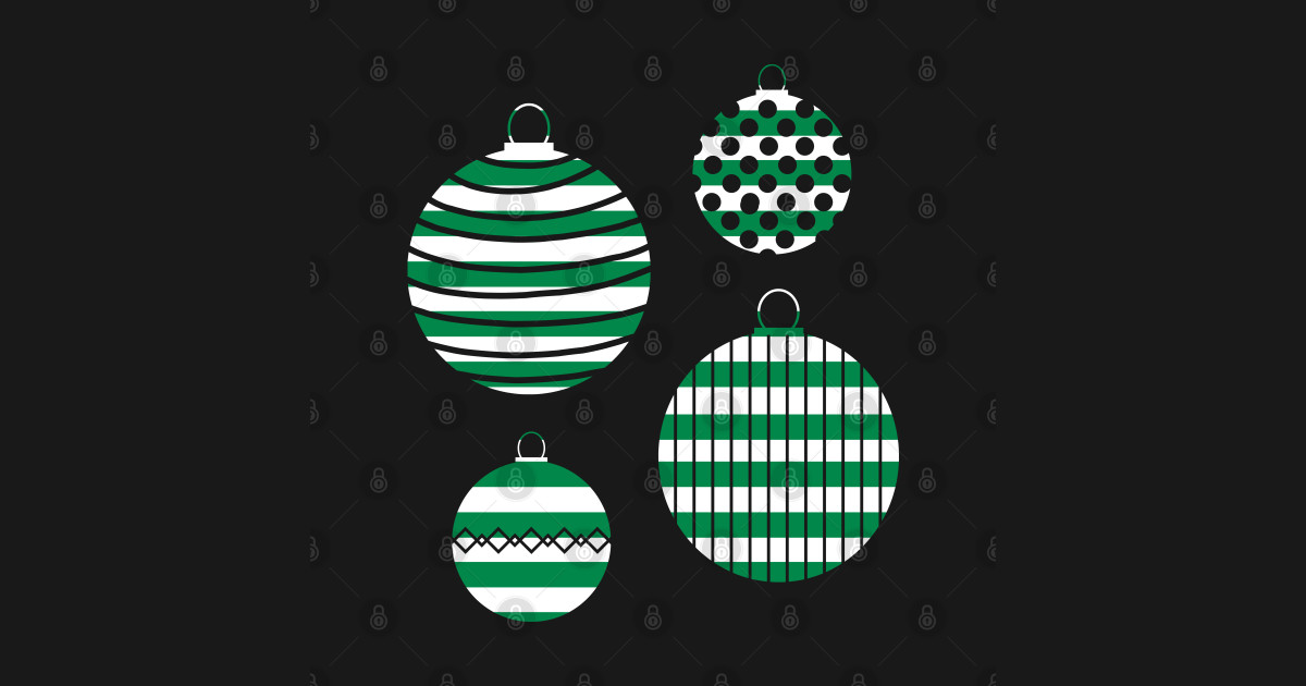 Glasgow Celtic Football Club Green and White Hooped Christmas Bauble ...