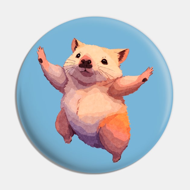 DANCING WOMBAT - blue background - Wombat - Pin | TeePublic