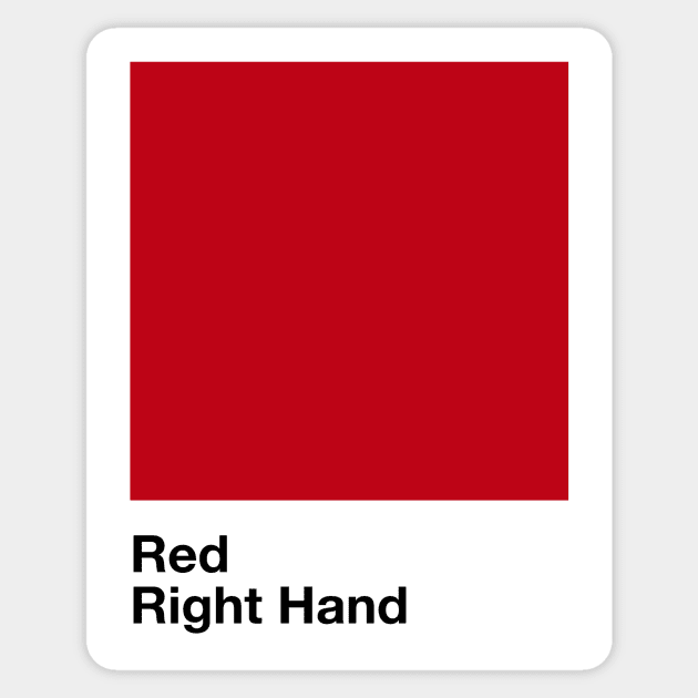 Pantone Red Right Hand - Pantone - Sticker | TeePublic