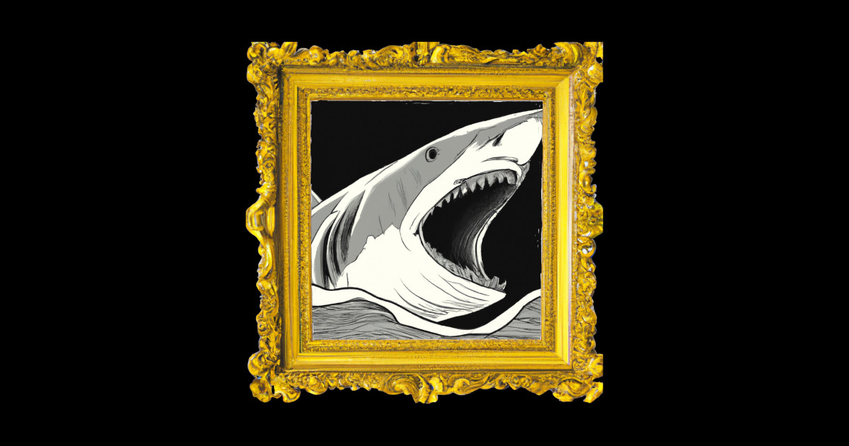 Shark in a Frame - Sharks - Sticker | TeePublic