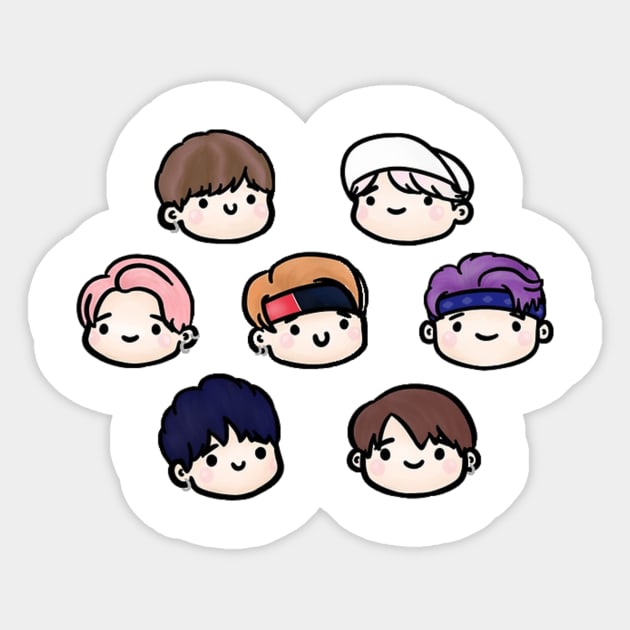 BTS Chibi - Bts - Sticker | TeePublic