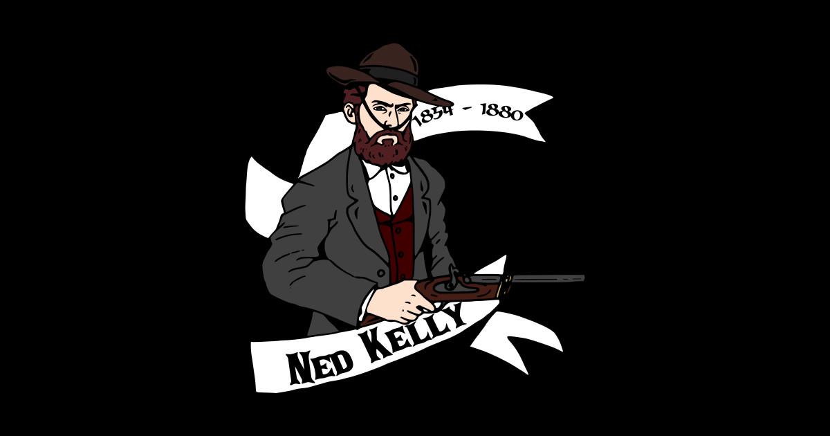 Ned Kelly (Banner) - Ned Kelly - Sticker | TeePublic
