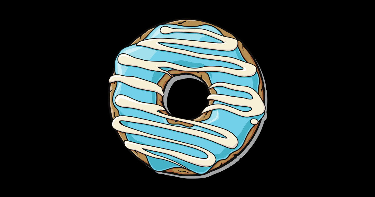 Blue Donut, Doughnut, Icing, Frosting, Glaze - Blue Donut - Sticker ...
