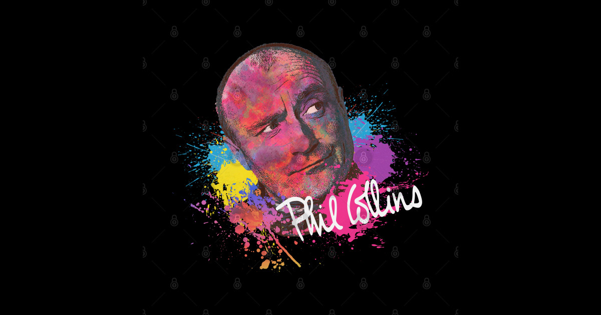 Phil Collins Face Watercolor Painting - Phil Collins - Sticker | TeePublic