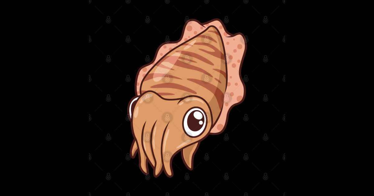 Kawaii Cuttlefish - Kawaii Cuttlefish - Sticker | TeePublic