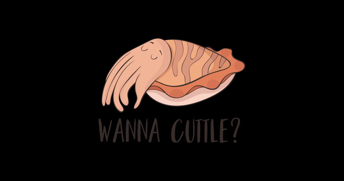 Wanna Cuttle? Cute Funny Cuttlefish Gift - Animal - Sticker | TeePublic