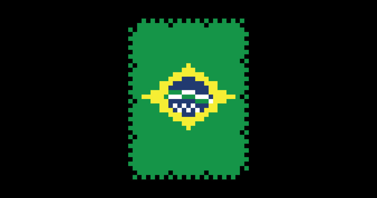 Flag of Brazil - Post Stamp - Pixels - Post Stamp - Posters and Art ...