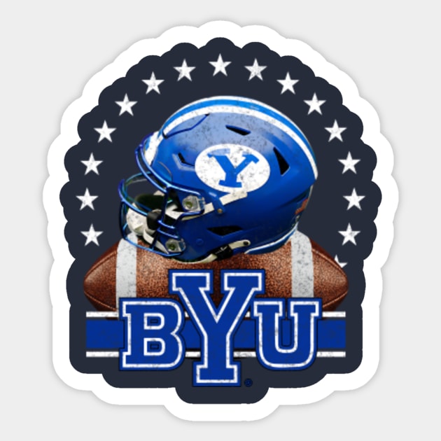 BYU Classic Royal Blue & True Cougars Football - Byu Football - Sticker ...