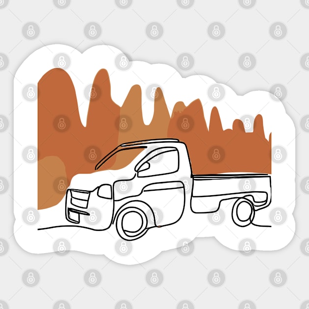 Kei Truck Line Art - Kei Truck - Sticker | TeePublic