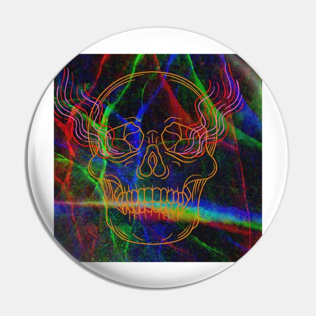 Glitch Skull - Skull - Pin | TeePublic