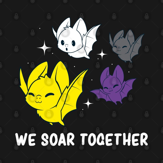 Non Binary Pride Flag Nonbinary Month Enby Bat - Non Binary Pride - T ...