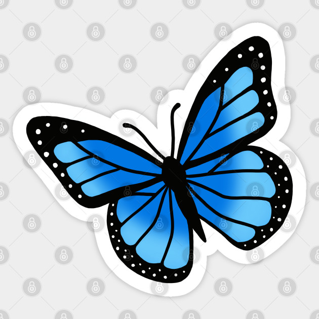 Blue Butterfly - Blue Butterfly - Sticker | TeePublic