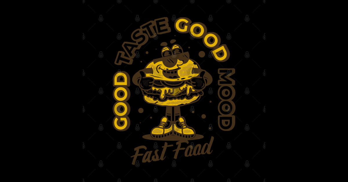 Good taste good mood: burger - Burger - Sticker | TeePublic
