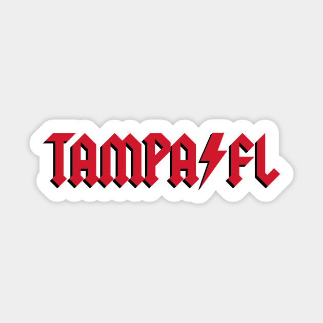 utampa florida lightning bolt lettering - Tampa - Sticker | TeePublic