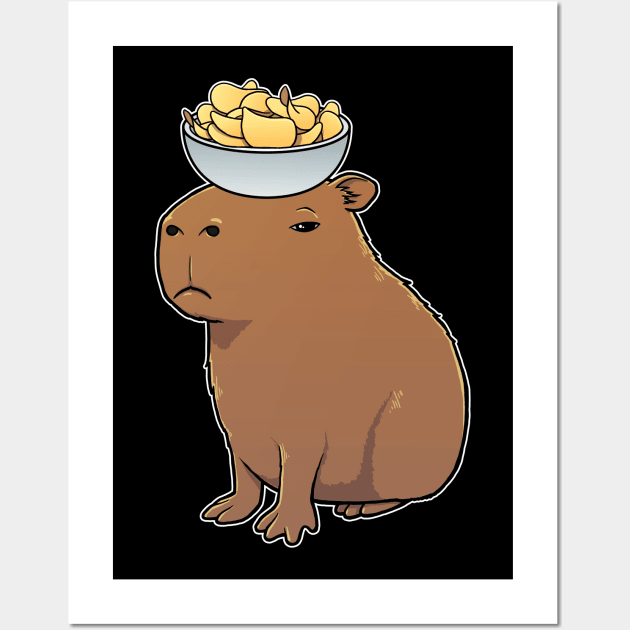 Capybara with Potato Chips on its head - Capybaras - Posters and Art ...