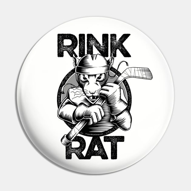 Hockey Rink Rat - Hockey - Pin | TeePublic