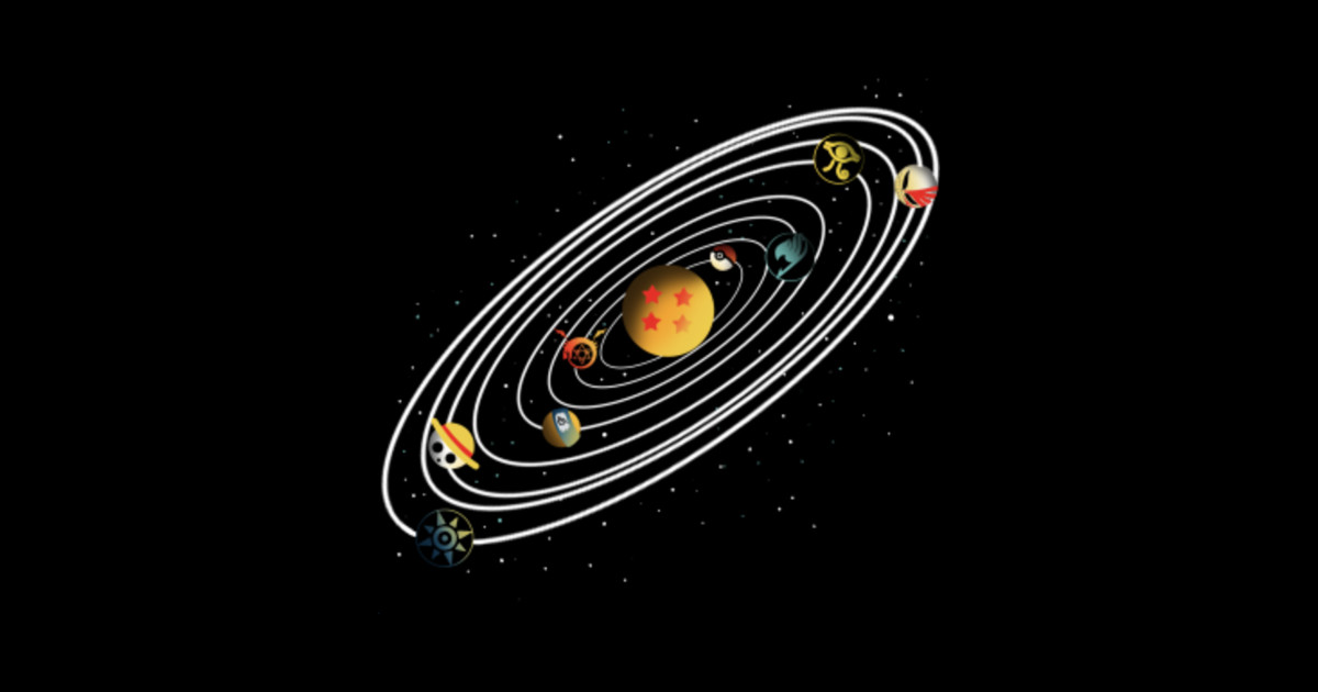 Anime solar system - Anime And Manga - Sticker | TeePublic