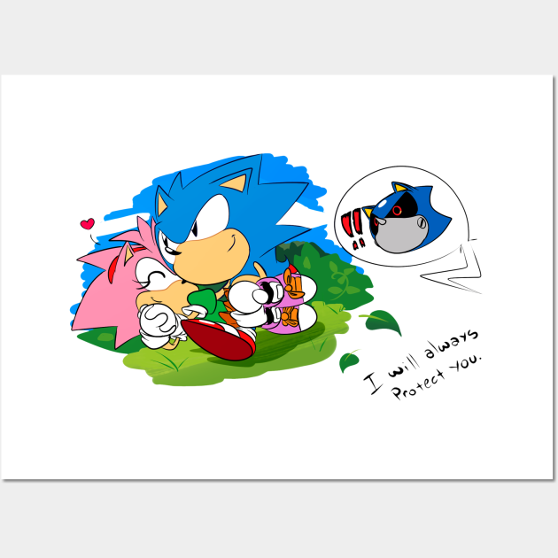 Classic Sonic and Amy design - Sonic - Posters and Art Prints | TeePublic