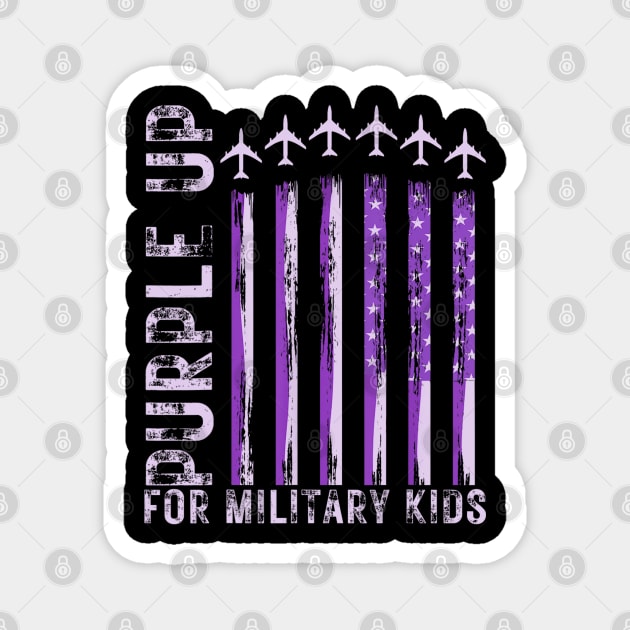 Purple Up For Military Kids Flag Military child Month Jet retro 2025 ...