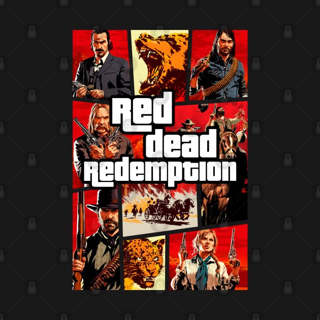 Red Theft Redemption - Red Dead Redemption - T-Shirt | TeePublic