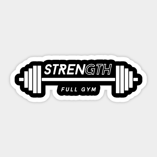 dumbbell with the word strength - Dumbbell - Sticker | TeePublic