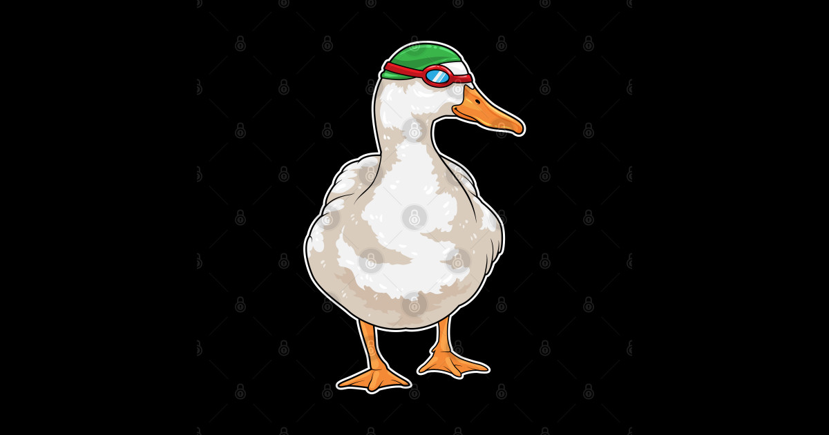 Duck Swimming Swimming goggles - Swimming - Sticker | TeePublic