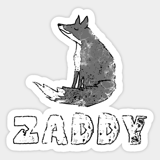 Zaddy silver fox daddy distressed graphic fox design - Zaddy - Sticker ...