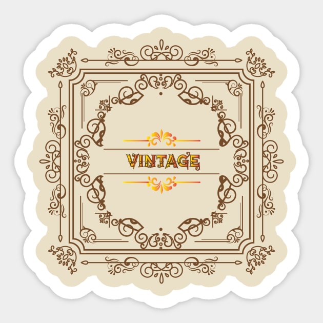 Vintage Retro Design - Vintage Retro Design - Sticker | TeePublic