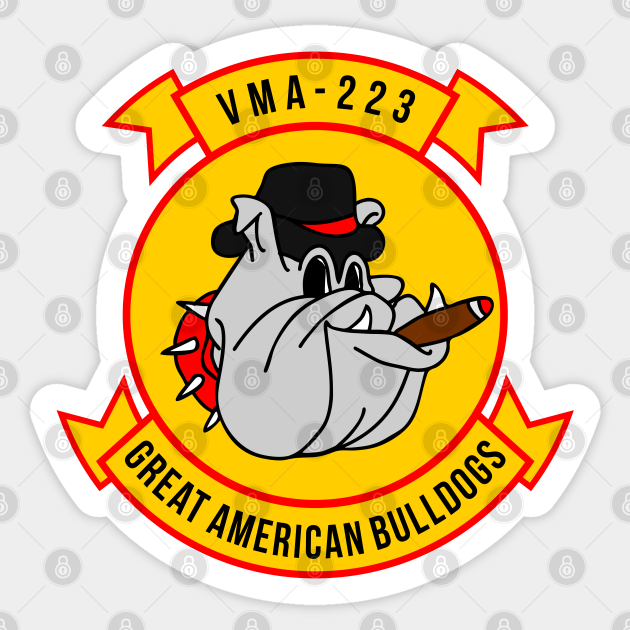VMA 223 Great American Bulldogs - Squadron Patches - Sticker | TeePublic