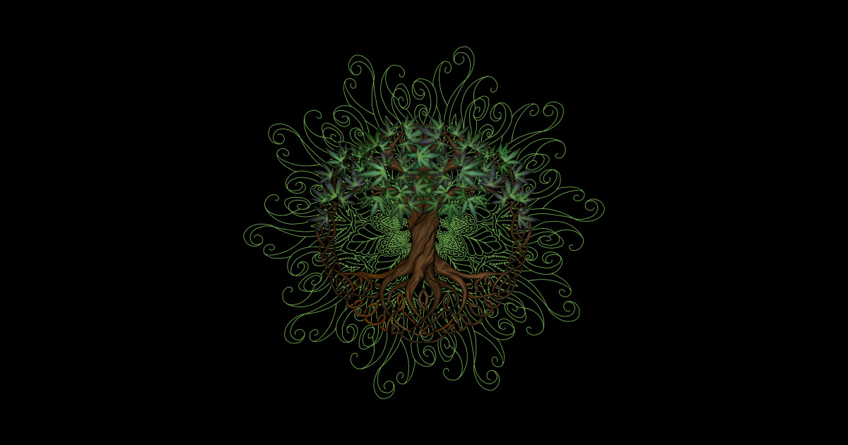 Cannabis Tree of Life - Cannabis Tree Of Life - Sticker | TeePublic