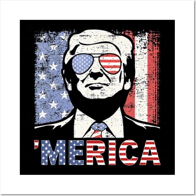 Merica Trump Happy 4Th Of July Trump American Flag - Merica Trump ...