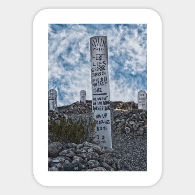 Poor George Johnson - Tombstone - Sticker | TeePublic