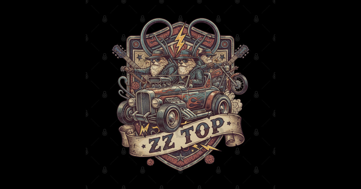 ZZ Top Hot Rod Cats Logo - Sharp Dressed Classic Rock Fan Tribute - Zz ...