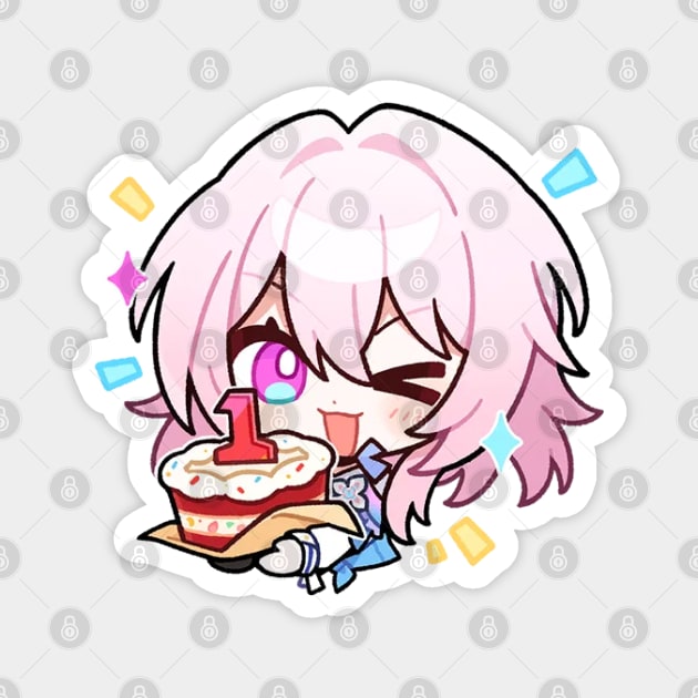 Honkai Star Rail Chibi March 7th Cake - Honkai Star Rail - Magnet ...
